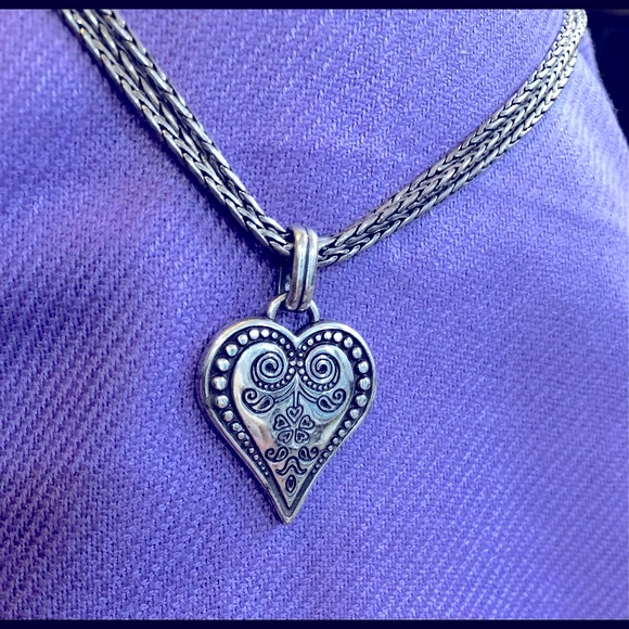 Brighton | Jewelry | Brighton Heart Silver Necklace | Poshmark